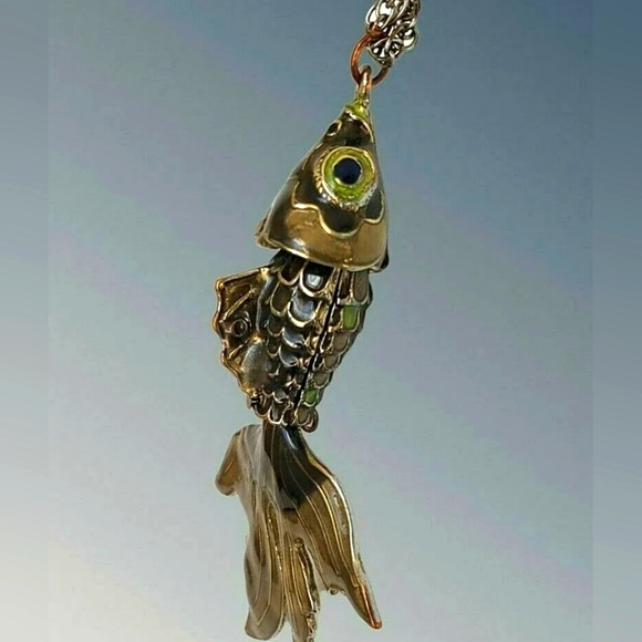 Jewelry | Vintage Koi Fish Metal And Enamel Necklace | Poshmark